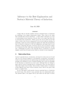 Inference to the Best Explanation and Norton’s Material Theory of Induction. - PhilSci-Archive